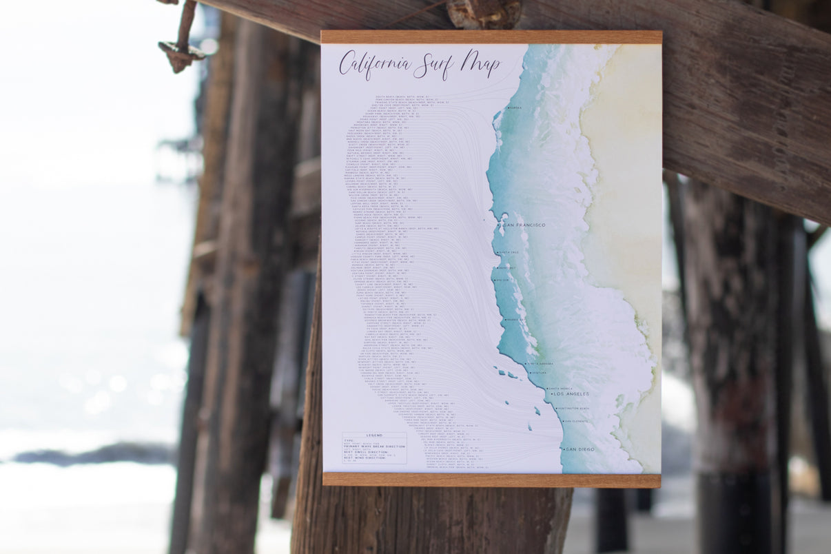 California Surf Map Poster Print – Sander Maps